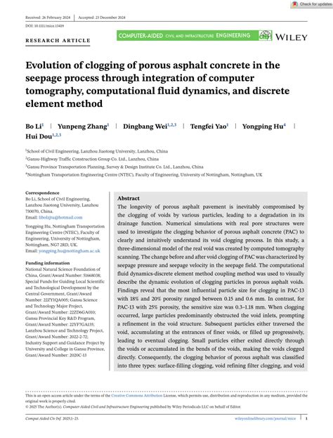 Pdf Evolution Of Clogging Of Porous Asphalt Concrete In The Seepage Process Through