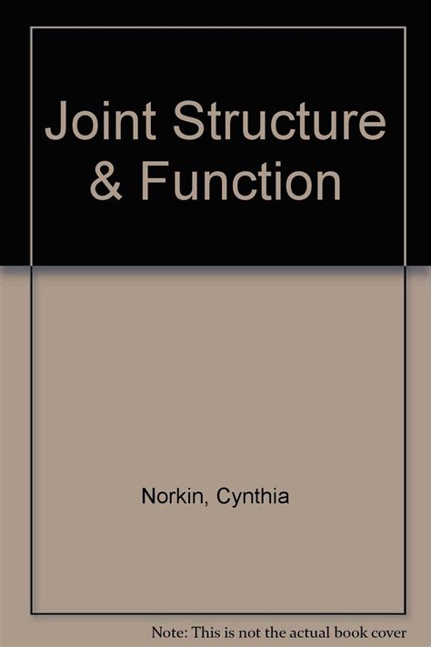 Joint Structure And Function Norkin Cynthia Books
