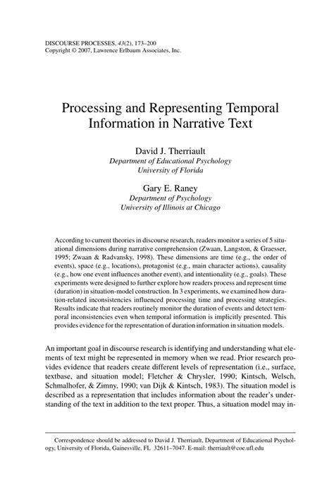 Pdf Processing And Representing Temporal Information In Narrative Text