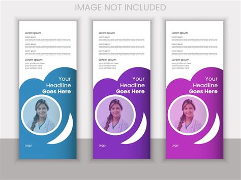 롤업 템플릿 디자인 프리미엄 벡터