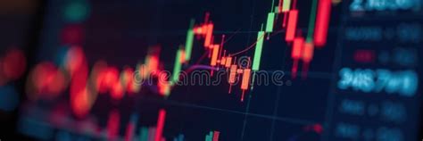 Close Up View Of Dynamic Stock Price Movement On Monitor Trend Data