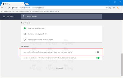 Fix Avast Secure Browser Automatically Open When Computer Starts