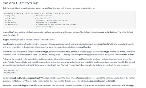 Solved 2 1 24 Marks Define And Implement A Class Named