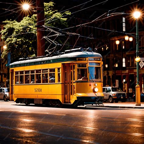 Premium Photo Streetcar Tram Urban City Public Transport Transit