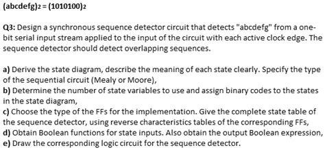 Solved Text Abcdefg2 10101002 Q3 Design A Synchronous Sequence