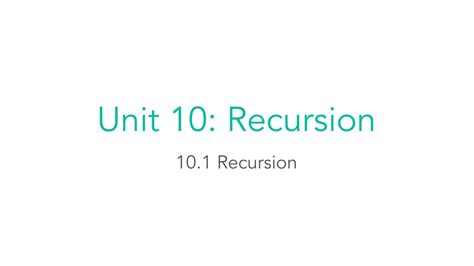 Ap Csa 101 Recursion Youtube