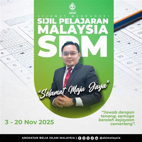 Selamat Menduduki Peperiksaan Sijil Pelajaran Malaysia Spm Abim