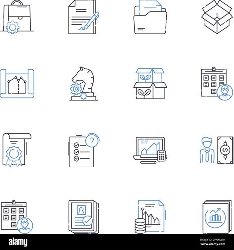 Work Records Line Icons Collection Efficiency Performance Productivity Attendance Overtime