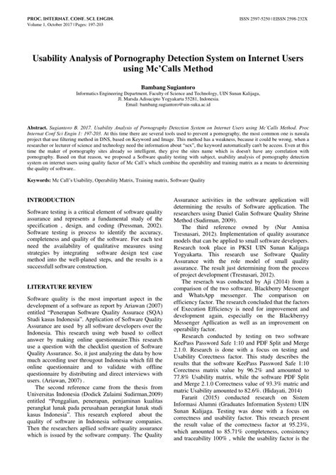 Pdf Usability Analysis Of Pornography Detection System On Internet Users Using Mccalls Method
