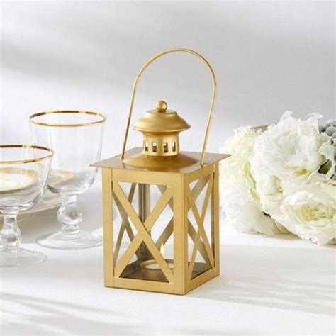Elegant Gold Tea Light Candle Lanterns For Engagements Anniversaries