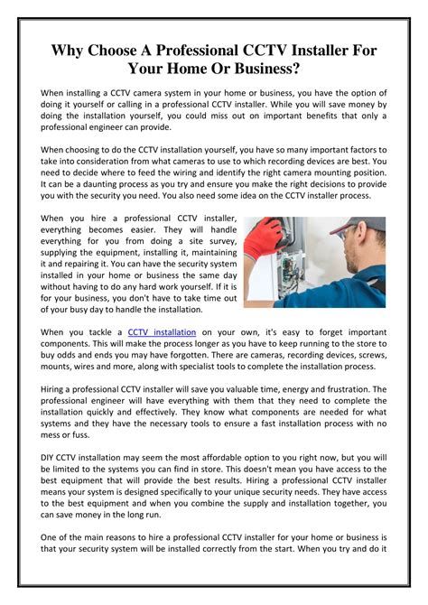 Ppt Why Choose A Professional Cctv Installer For Your Home Or Business Powerpoint Presentation