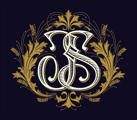 Victorian Inspired ‘js Monogram Drawn In Illustrator Graphic Design