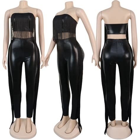 Haoyuan сексуальный комплект из двух предметов с кисточками Женская праздничная одежда с