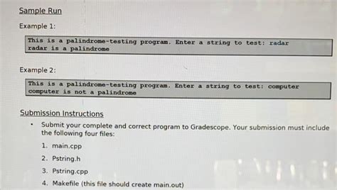 Solved Challenge 1 Palindrome Testing A Palindrome Is A