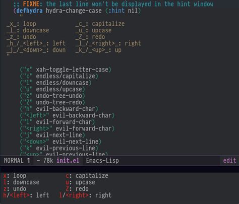 the last line of bindings of a hydra is not displayed in hint window · issue 331 · abo abo