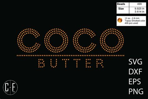 Coco Butter Rhinestone Template Svg