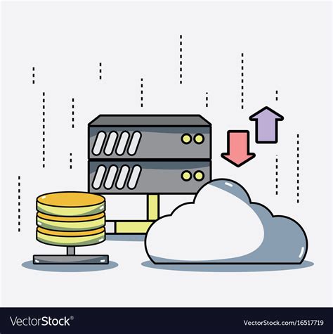 Security Data Center Connection Server Royalty Free Vector