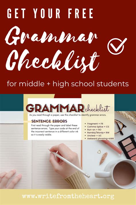 Writing Grammar Checklist At Samuel Goggins Blog