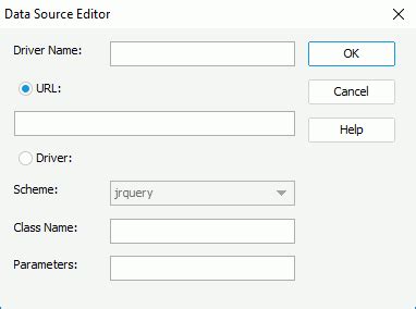 Data Source Editor Dialog Box