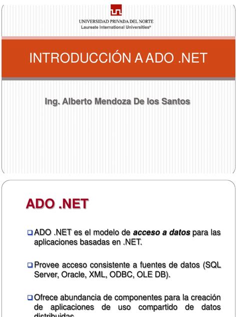 Introduccion A Adonet Active X Data Objects Net Framework