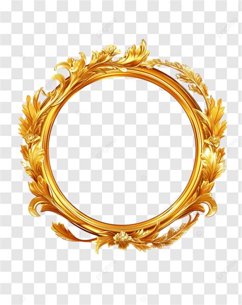 Golden Circular Frame Design Golden Round Ornate Circular Border