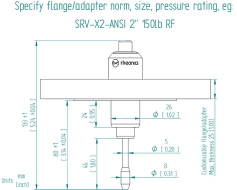 Rheonics Srv X2 Inline Viscometer Custom Flange Connection Rheonics Support