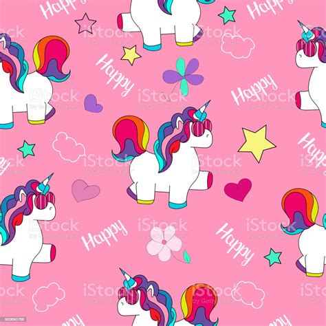 귀 엽 고 재미 있는 손으로 그려진된 유니콘 원활한 패턴 벡터 가공의 인물에 대한 스톡 벡터 아트 및 기타 이미지 가공의 인물 귀여운 꿈같은 Istock
