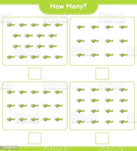 계산 게임 얼마나 많은 비행기 교육 어린이 게임 인쇄 가능한 워크 시트 벡터 일러스트 레이 션 0명에 대한 스톡 벡터 아트 및 기타 이미지 Istock