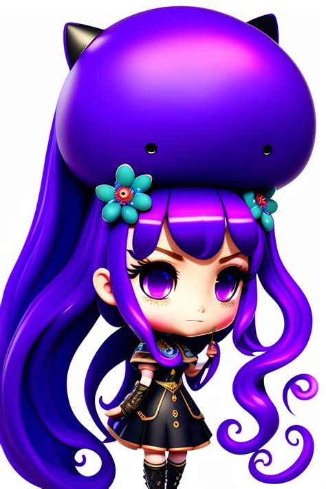 Anime Girl With Purple Hair And Cat Ears