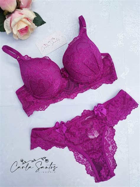 Conjunto Leila Roxo Carla Santos As Melhores Lingeries