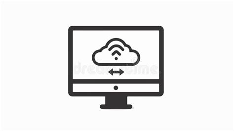 Efficient Cloud Sync On Computer Streamline Data Synchronization Outline Stock Vector