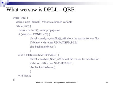 decision procedures an algorithmic point of view ppt download