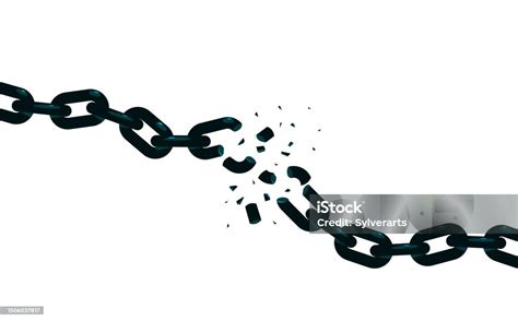 Breaking Chain Freedom And Liberty Concept Vector Illustration In Poster Style Liberation Weak