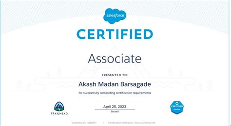 Akash Barsagade On Linkedin Salesforcecertifiedassociate Salesforce Trailhead