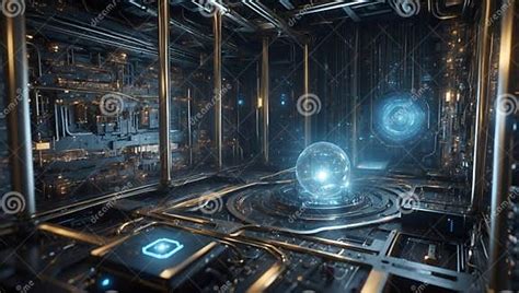 Quantum Illumination Ai Enhanced Qubit Visions Ai Generate Stock