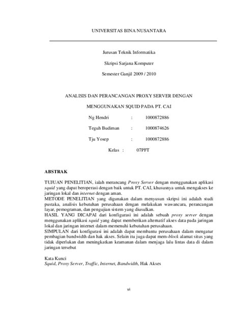 Pdf Analisis Dan Perancangan Proxy Server Dengan Menggunakan Squid Pada Pt Cai Teguh