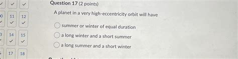 solved question 17 2 ﻿points 11 12a planet in a very