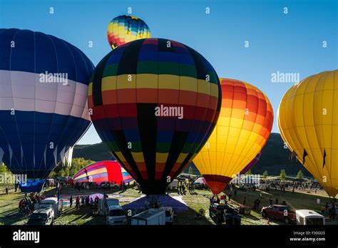 The 40th Annual Hot Air Balloon Festival In Snowmass Colorado Stock