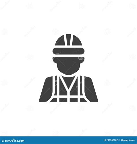 Engineer With Hard Hat Vector Icon Stock Vector Illustration Of