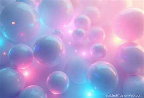 Digital Art Wallpaper With Translucent Spheres Stable Diffusion Online