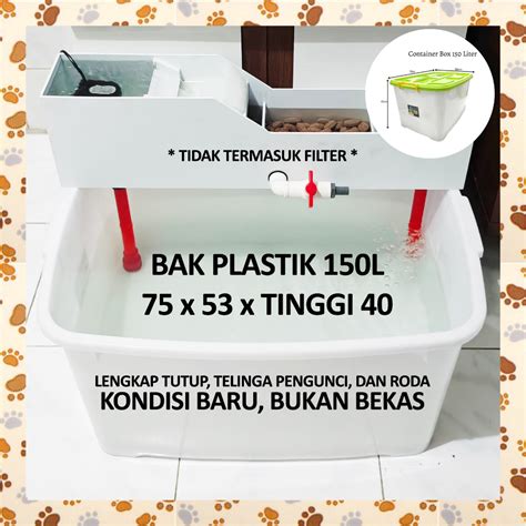 Jual E47opn Kolam Bak Plastik Pembesaran Ternak Ikan 150 Liter