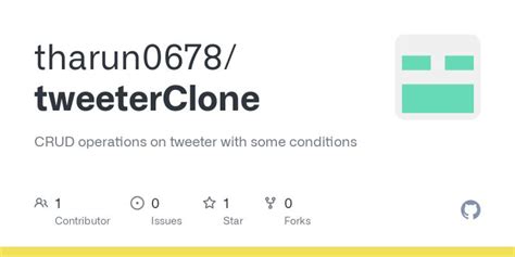 Github Tharun0678tweeterclone Crud Operations On Tweeter With Some