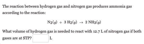 Answered The Reaction Between Hydrogen Gas And… Bartleby
