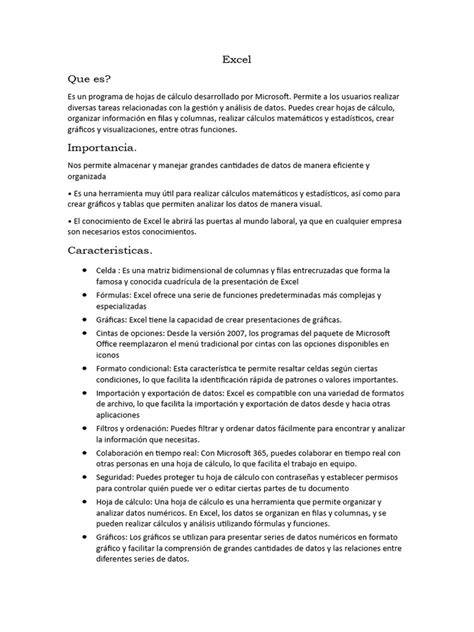 Excel Pdf Microsoft Excel Hoja De Cálculo