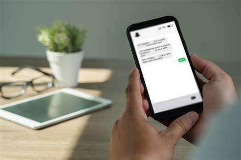 Man Sending Text Message And Sms With Smartphone Communication Text Message Using Mobile Phone