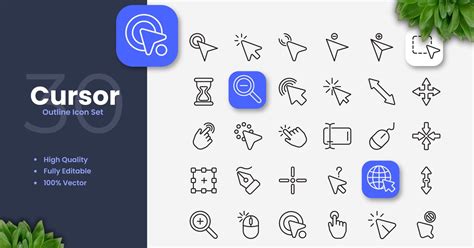 Cursor Outline Icons Icons Ft Icons And Symbol Envato