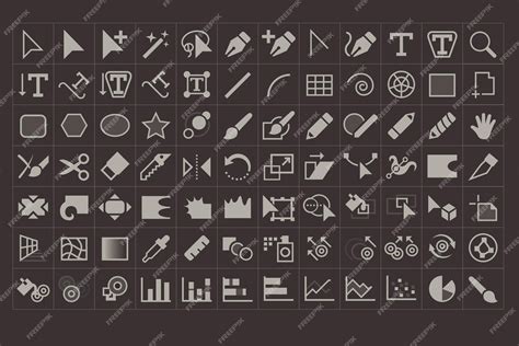 Premium Vector Adobe Icons Adobe Toolbar Component Icon Set