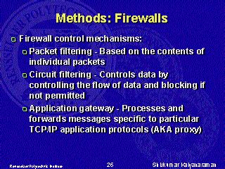Methods Firewalls
