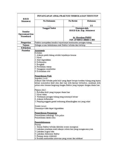 99 Penanganan Awal Fraktur Terbuka Dan Tertutup Pdf