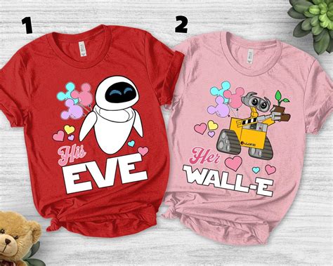 Wall E And Eve Couple Shirts His Eve Her Wall E Tee Pixar Wall E